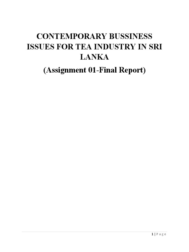 Contemporary Issues in Sri Lanka's Tea Industry | PDF | Sri Lanka ...