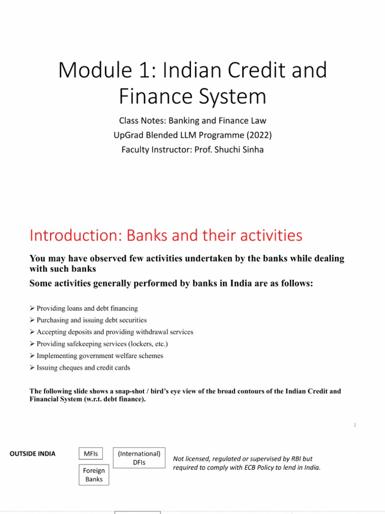 Notes Indian Credit System | PDF