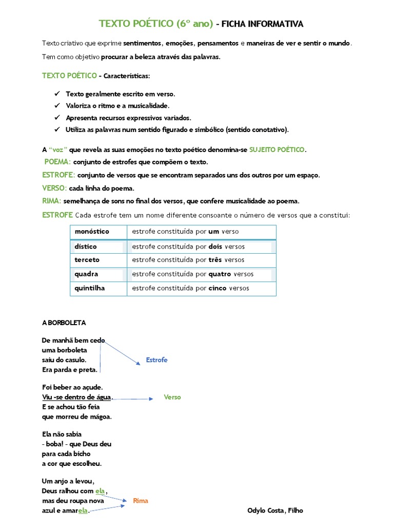 Características e elementos fundamentais do texto poético | PDF ...