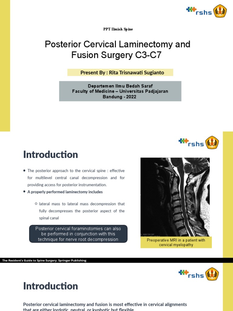 Posterior Cervical Laminectomy Guide | PDF | Vertebra | Spinal Cord