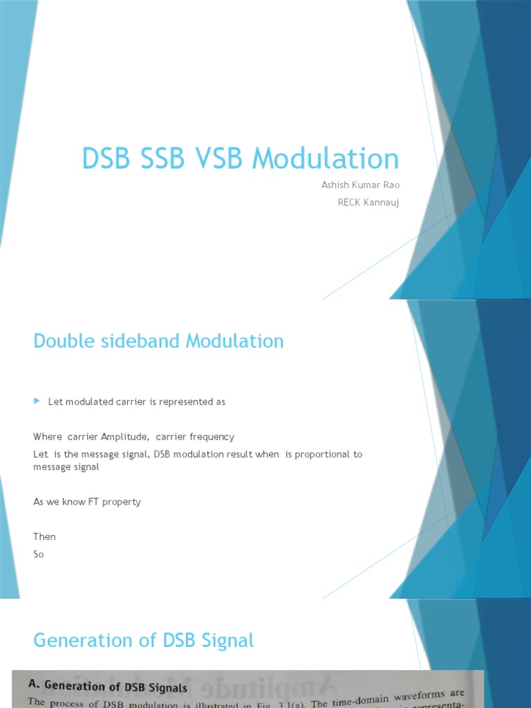 Dsb Ssb And Vsb Modulation Pdf