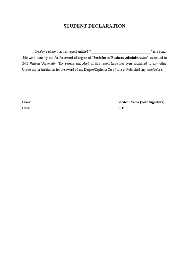 4 Format Student Declaration | PDF | Career & Growth
