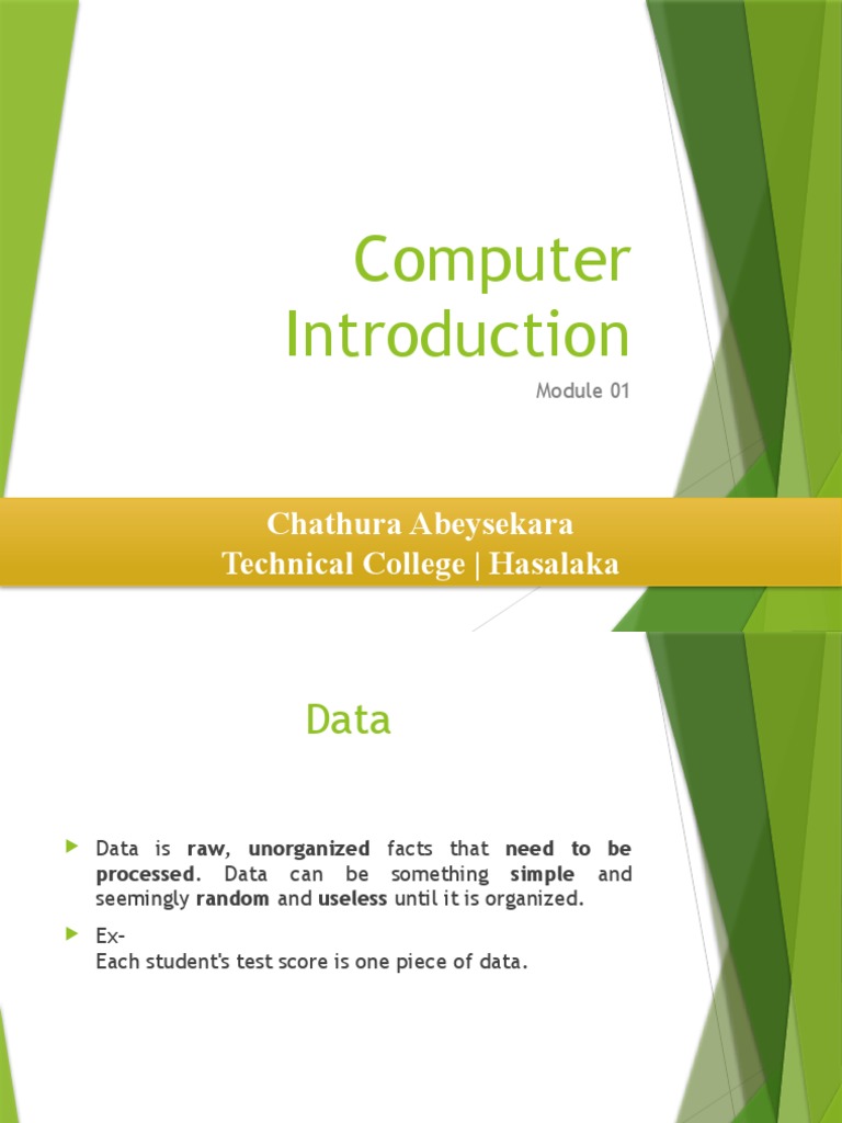 Data to Information: An Introduction to Computer Systems | PDF ...