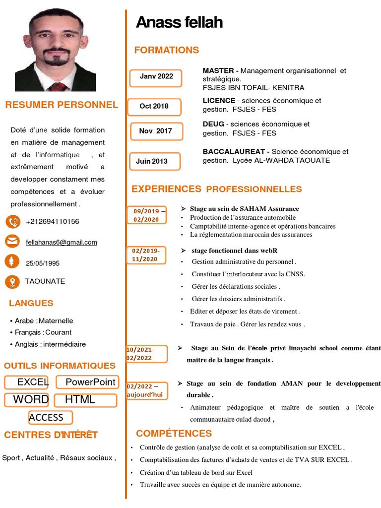 Fellah Anas CV | PDF | Économie | Business