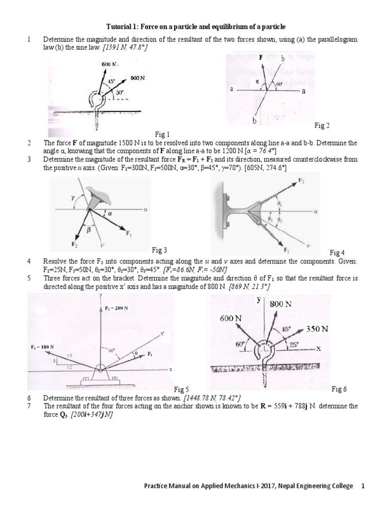 Applied Mech - 2017 Tutorial | PDF | Friction | Force
