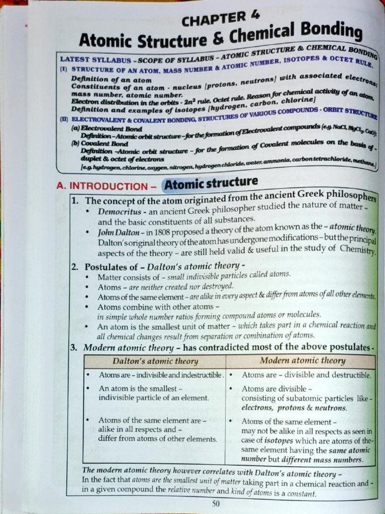 Atomic Structure and Chemical Bonding | PDF
