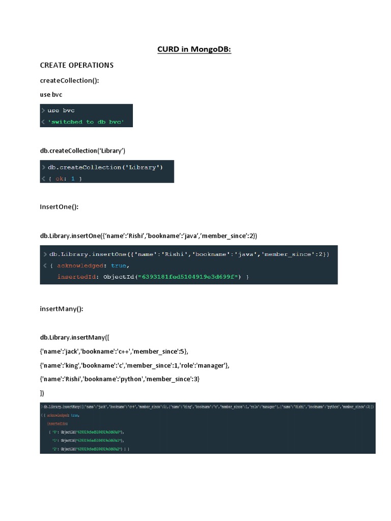Experiment No.8 MongoDB CRUD | PDF