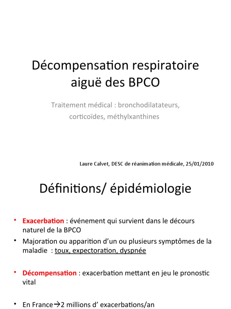 Décompensation Du BPCO | PDF | Bronchopneumopathie chronique obstructive | Soins de santé
