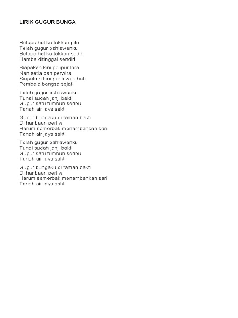 Lirik Gugur Bunga | PDF