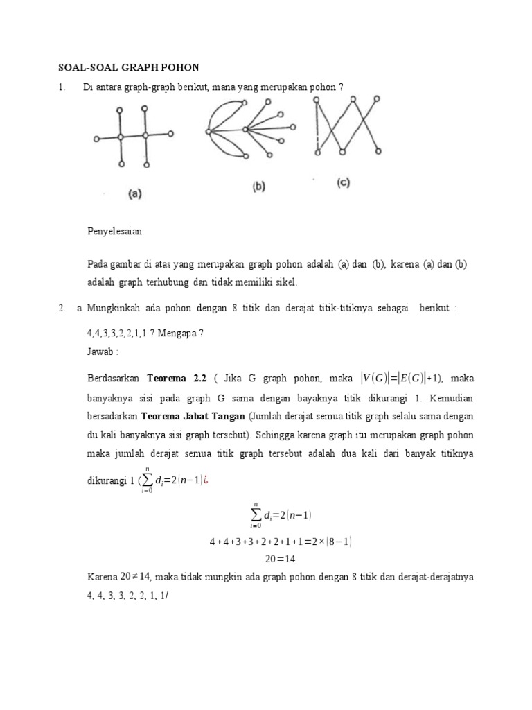 Contoh Soal dan Teori Graf Pohon | PDF