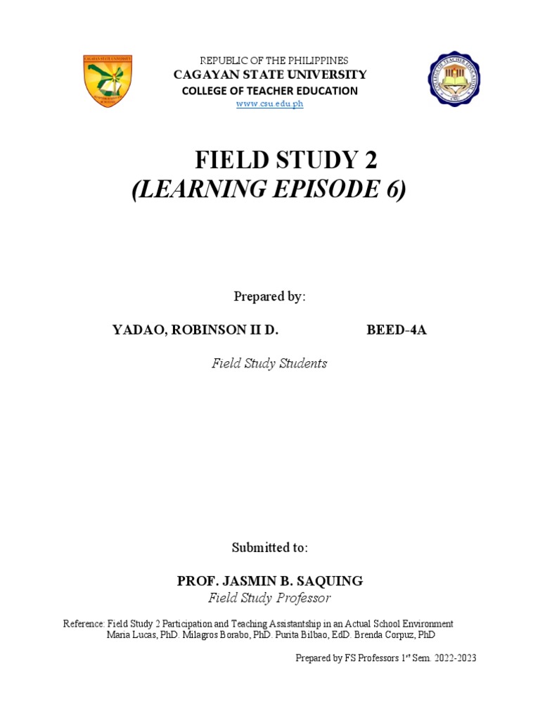 Learning Episode 6 FS2 YADAO ROBINSON II D | PDF | Lesson Plan | Learning