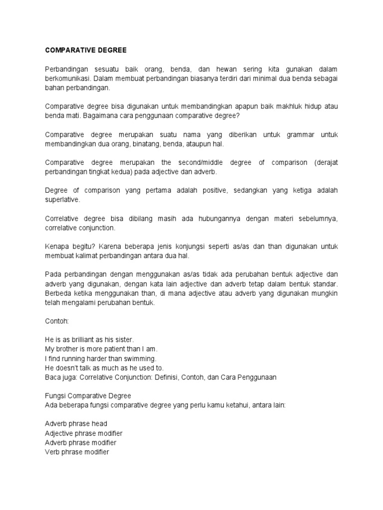 Comparative Degree | PDF