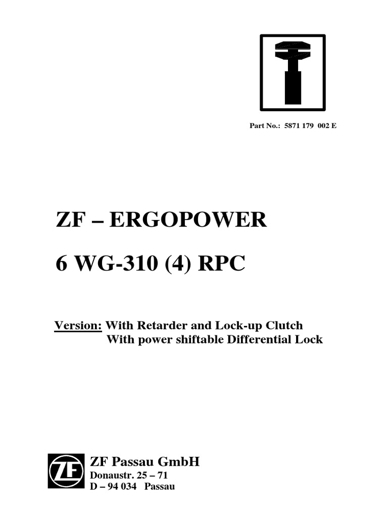 ZF 6wg310 | PDF | Axle | Bearing (Mechanical)