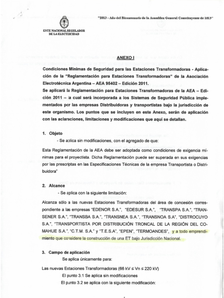 AEA-95402-2011-Estaciones Transformadoras | PDF