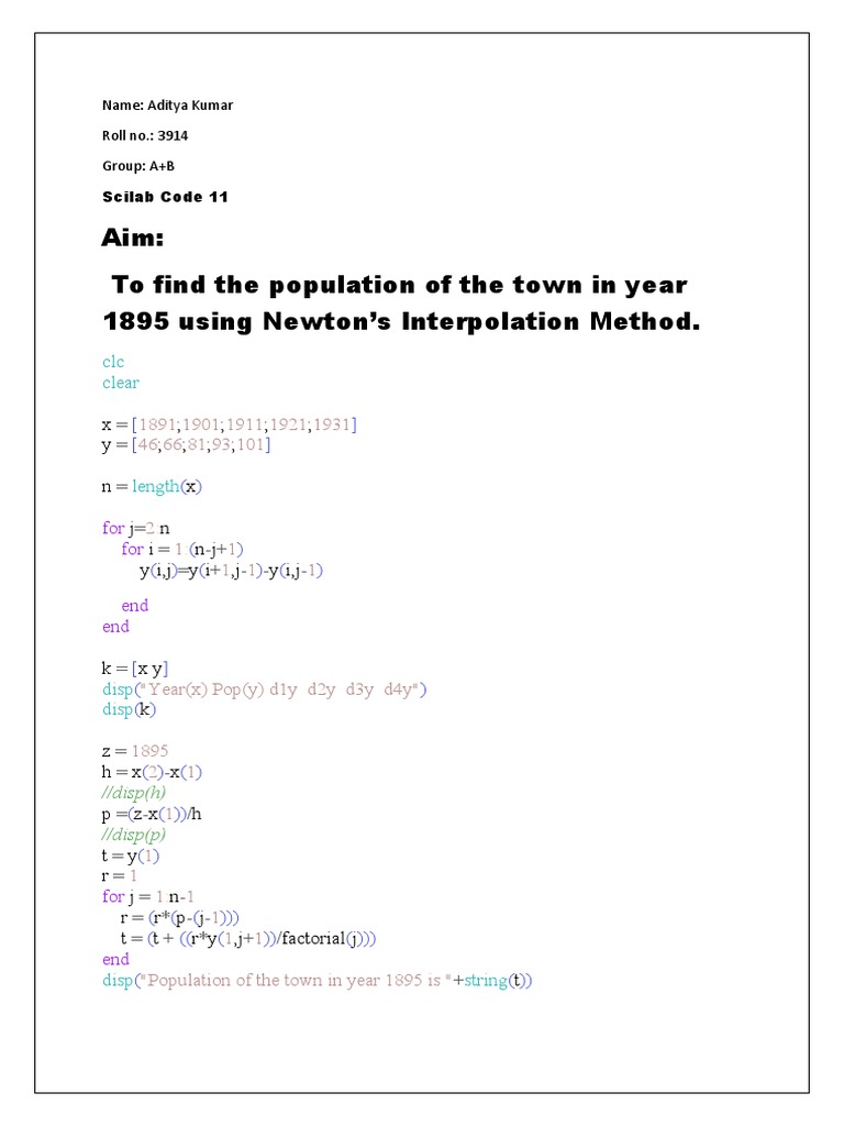 Newton Interpolation | PDF