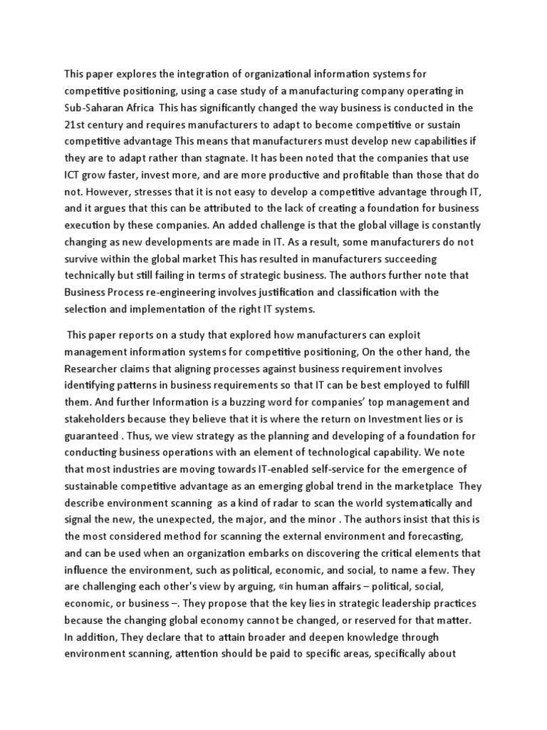 This Paper Explores The Integration of Organizational Information ...