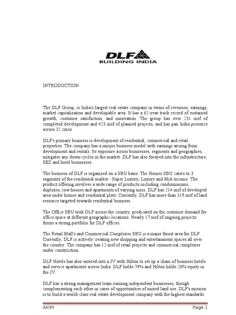 DLF Projects R | PDF | Board Of Directors | Joint Venture