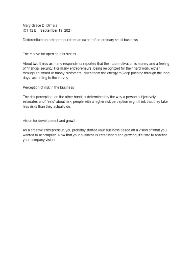 Seatwork Entrepreneurship | PDF