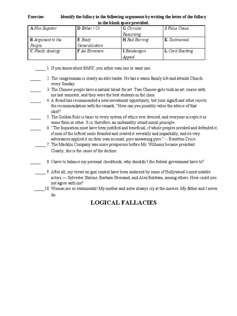 Logical Fallacies | PDF