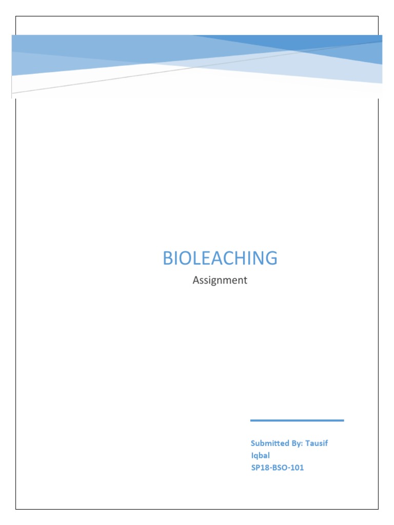 Bioleaching Assignment | PDF | Chemical Compounds | Atoms