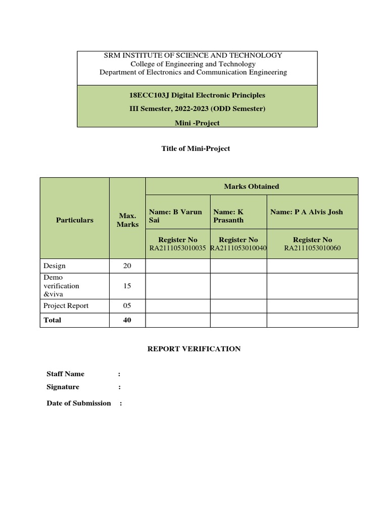 MINI - PROJECT - REPORT - Format (1) Group | PDF MINI - PROJECT - REPORT - Format (1) Group | PDF