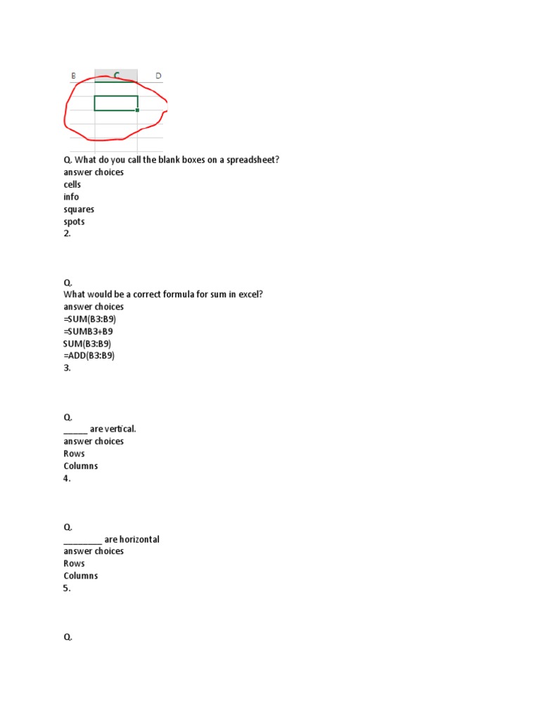 Ict Excel Pdf Spreadsheet Microsoft Excel