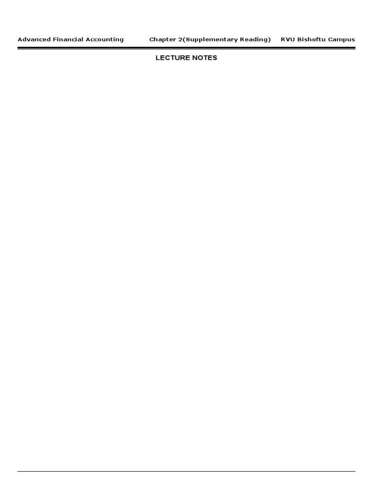 Advanced Financial Accounting Chapter 2 Lecture Notes Pdf Debits