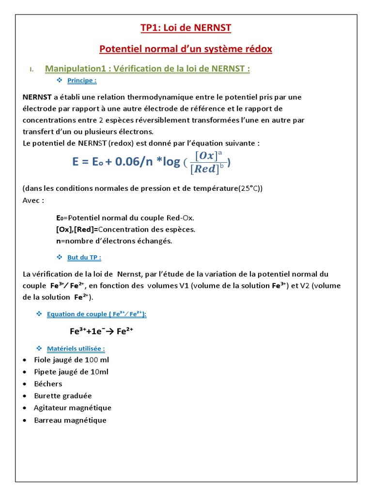 Compt Rendu TP Electrochimie | PDF | Titrage | Chimie