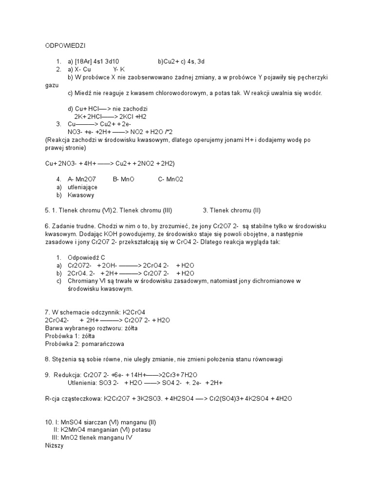 CHEMIA BLOK D I P Zadania | PDF