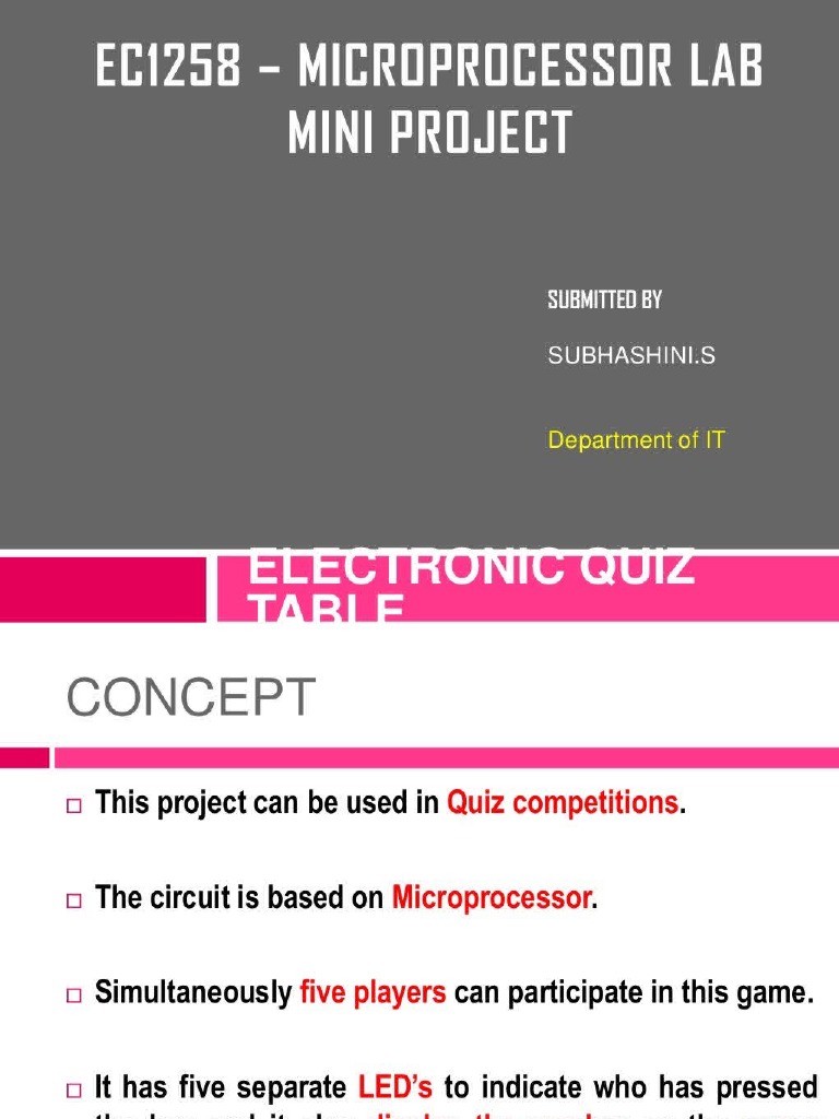 Micro Processor Mini Project | PDF
