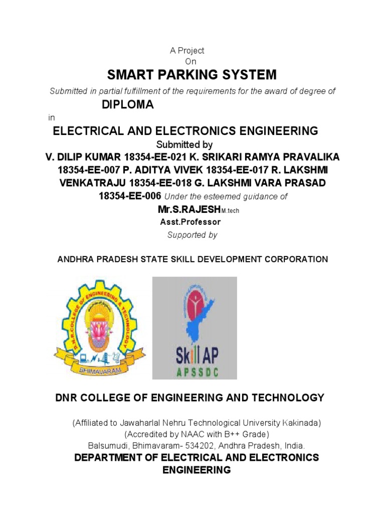Smart Parking System From DNR College of Engineering and Technology ...