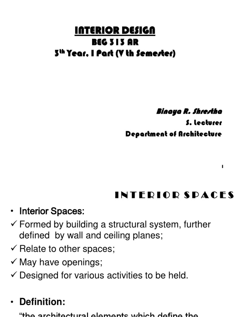 1.INTERIOR Introduction | PDF | Interior Design | Room