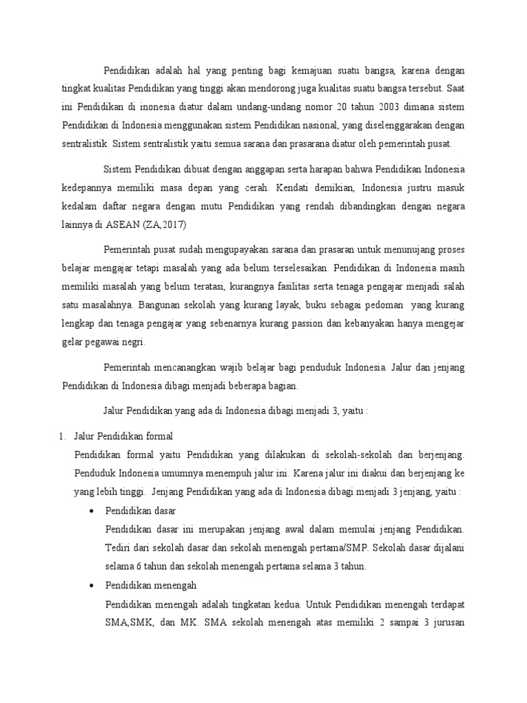Pendidikan Di Indonesia | PDF | Karier & Perkembangan | Ilmu Sosial