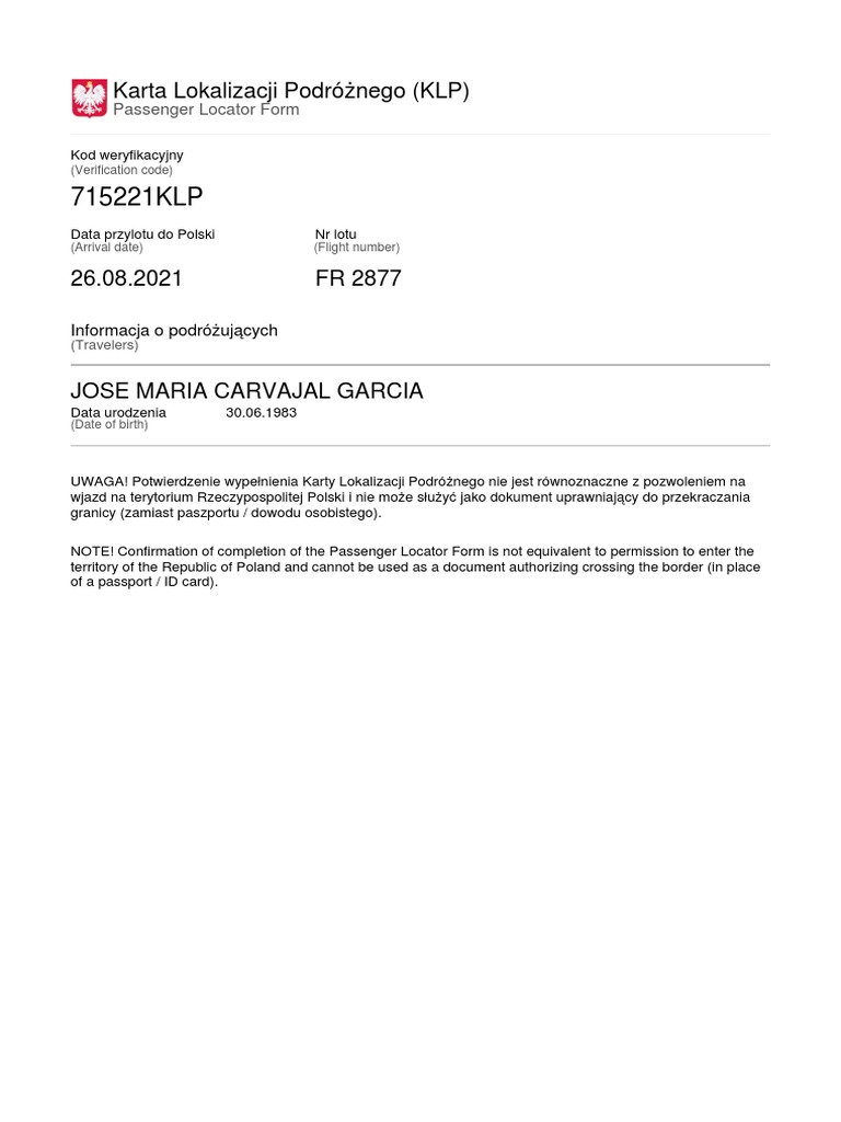 Karta Lokalizacji Pasazera | PDF Karta Lokalizacji Pasazera | PDF