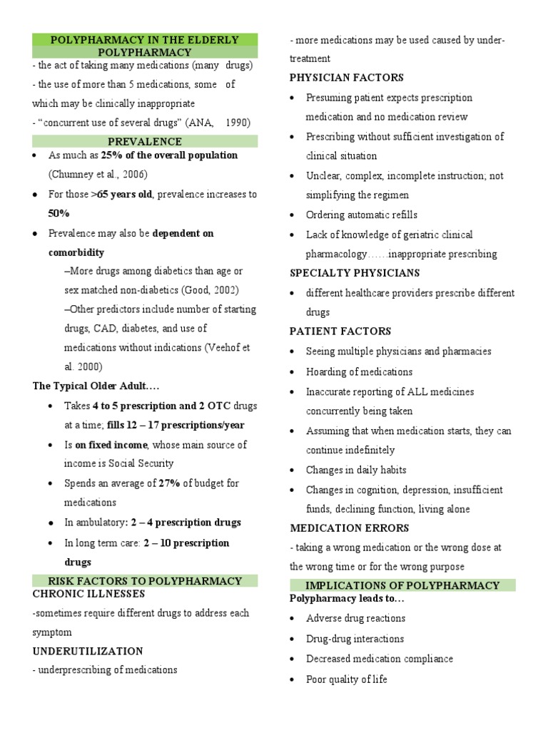 Managing Polypharmacy in the Elderly | PDF | Medical Prescription ...