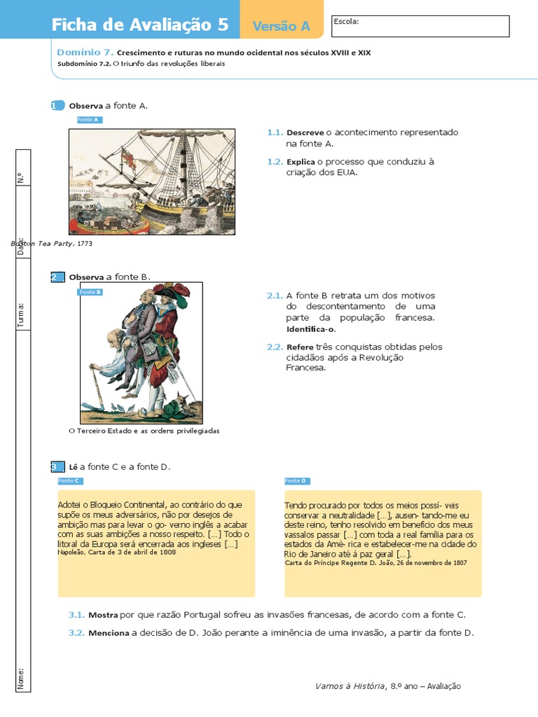 Vhist8 Avaliacao Fa5 | PDF | Portugal