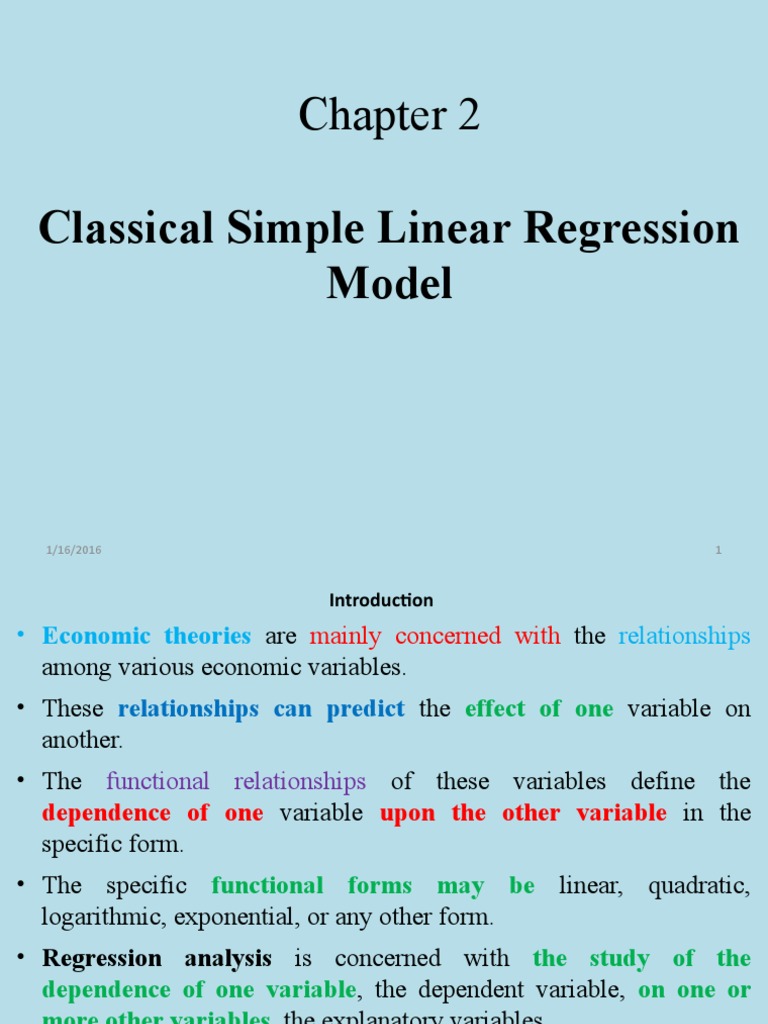 Chapter 2 Econometrics Pdf Ordinary Least Squares Regression Analysis