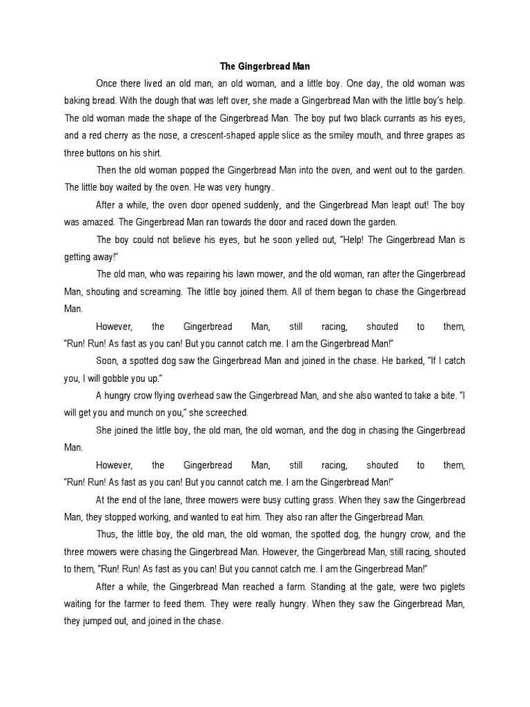 The Gingerbread Man's Chase and Fate | PDF | Poetry