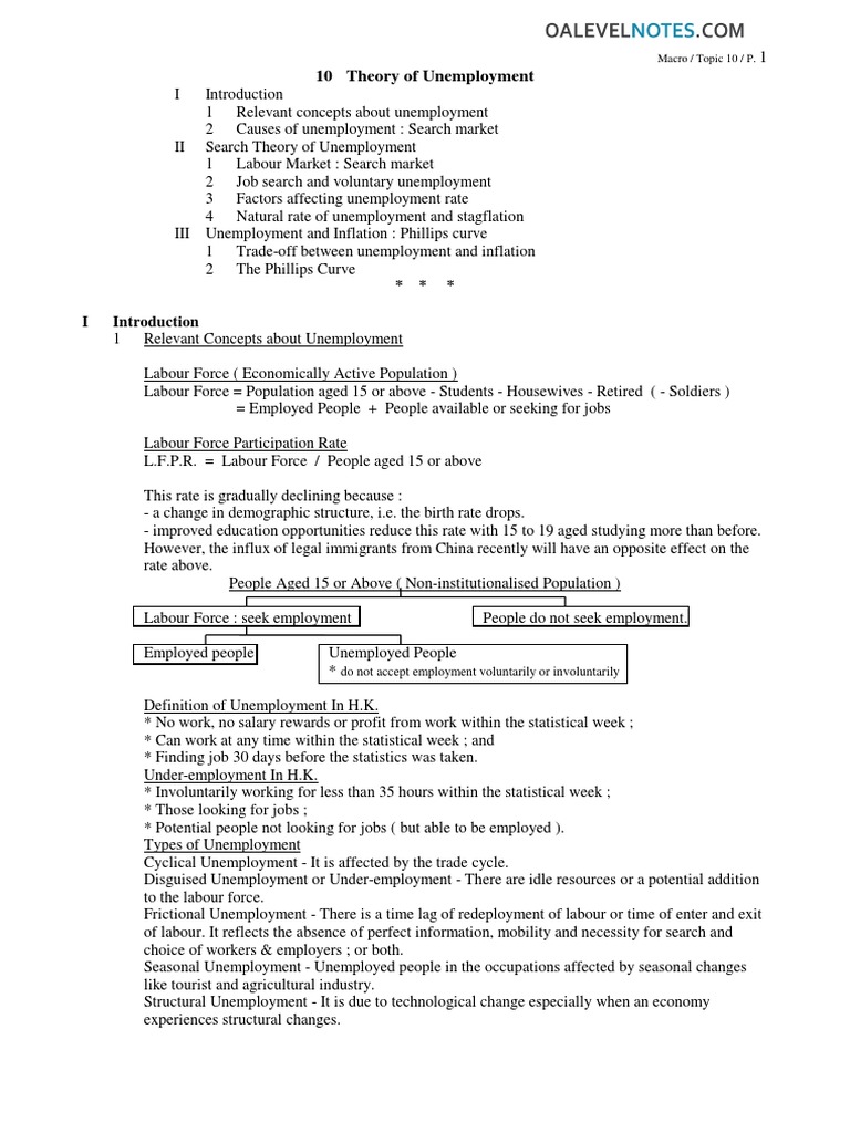 (Macroeconomics) Topic 10 | PDF | Labour Economics | Unemployment