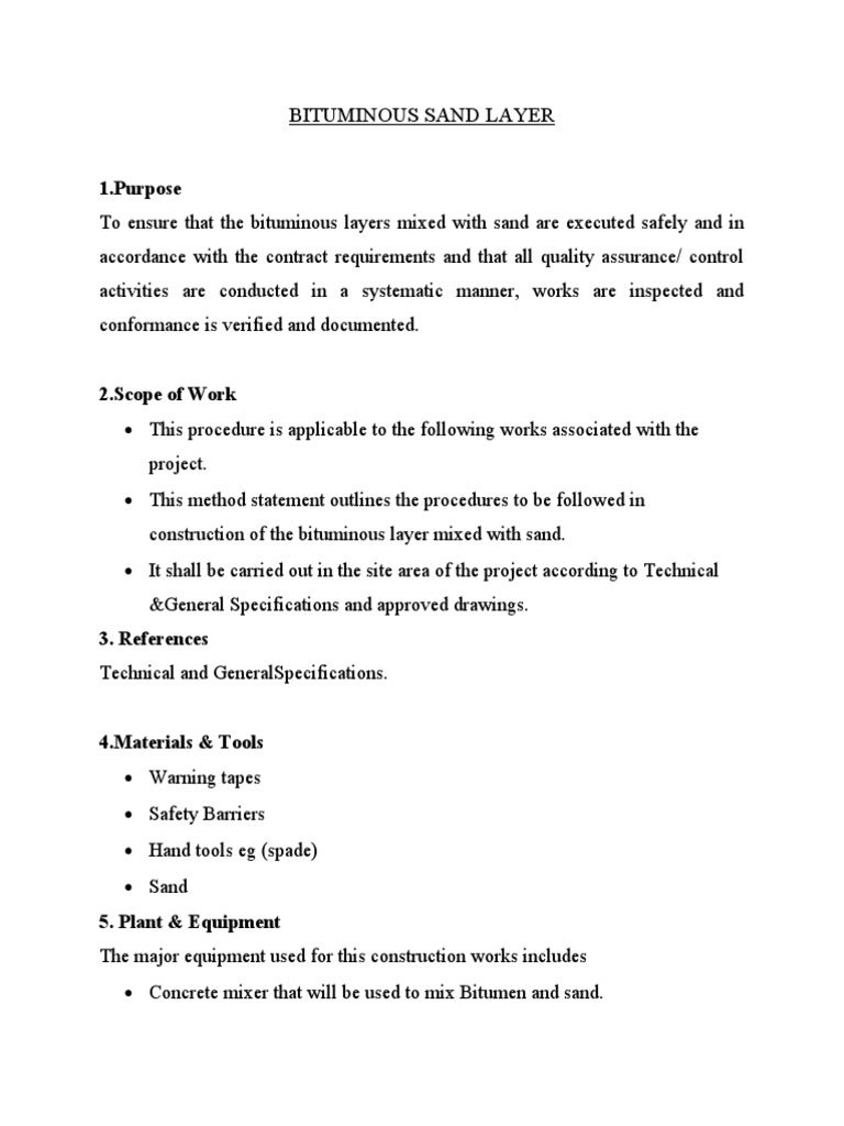 Bitumen Sand Layer | PDF | Asphalt | Concrete