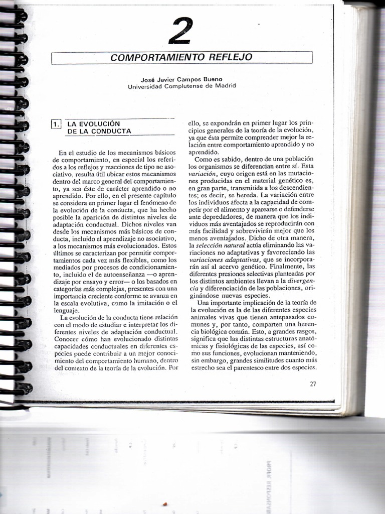 Capítulo 2. Comportamiento Reflejo | PDF