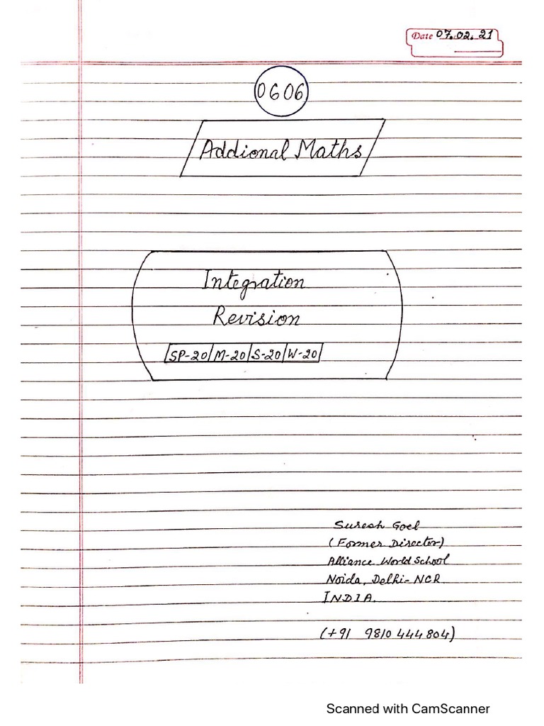 Ig 0606 Integration Revision | PDF Ig 0606 Integration Revision | PDF
