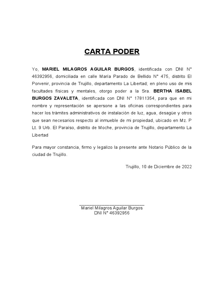 Carta Poder | PDF