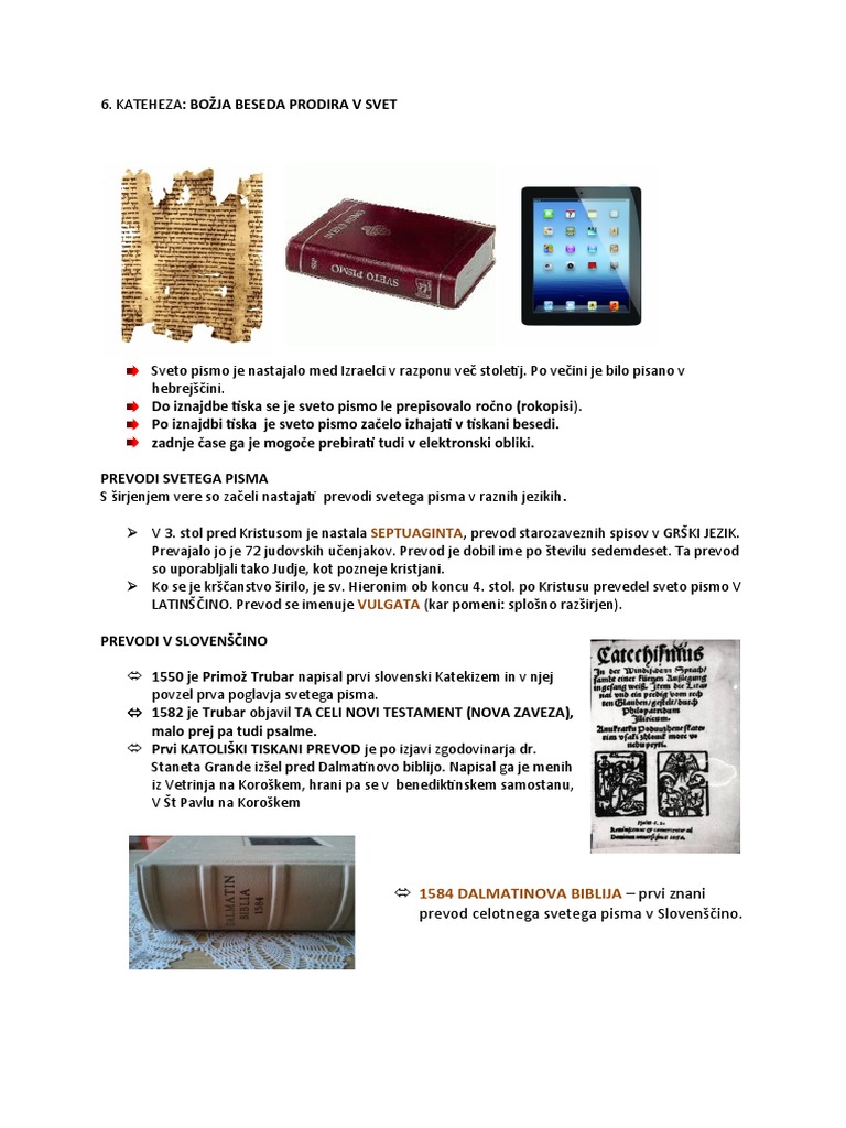 6b. Kateheza BOŽJA BESEDA PRODIRA V SVET | PDF