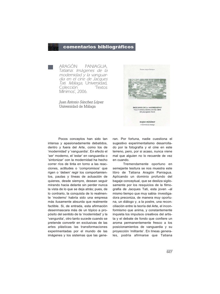 Modernidad y Vanguardia en Tati | PDF | Las artes | Estética