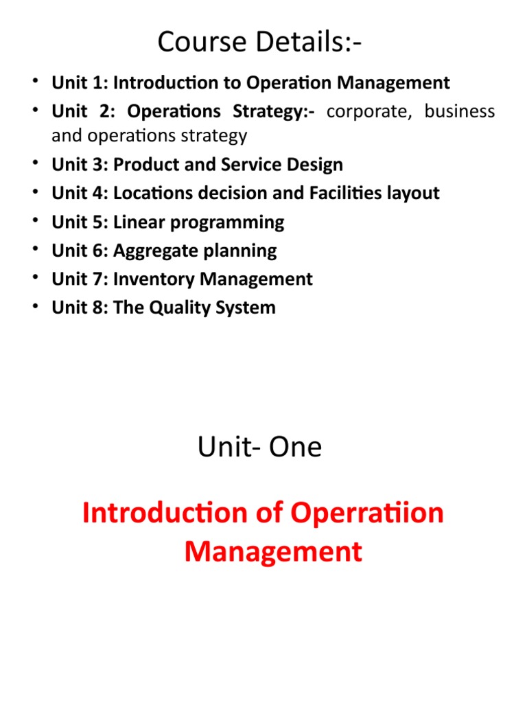 5th Semester Operation Management BBM | PDF | Strategic Management | Operations Management