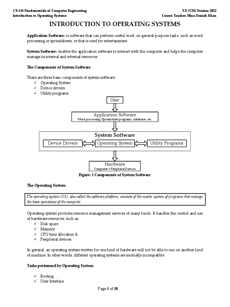 Introduction To Operating Systems Pdf Operating System Booting