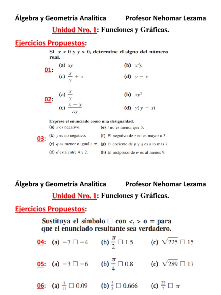 01.-Conceptos Básicos Del Álgebra (Tarea) | PDF
