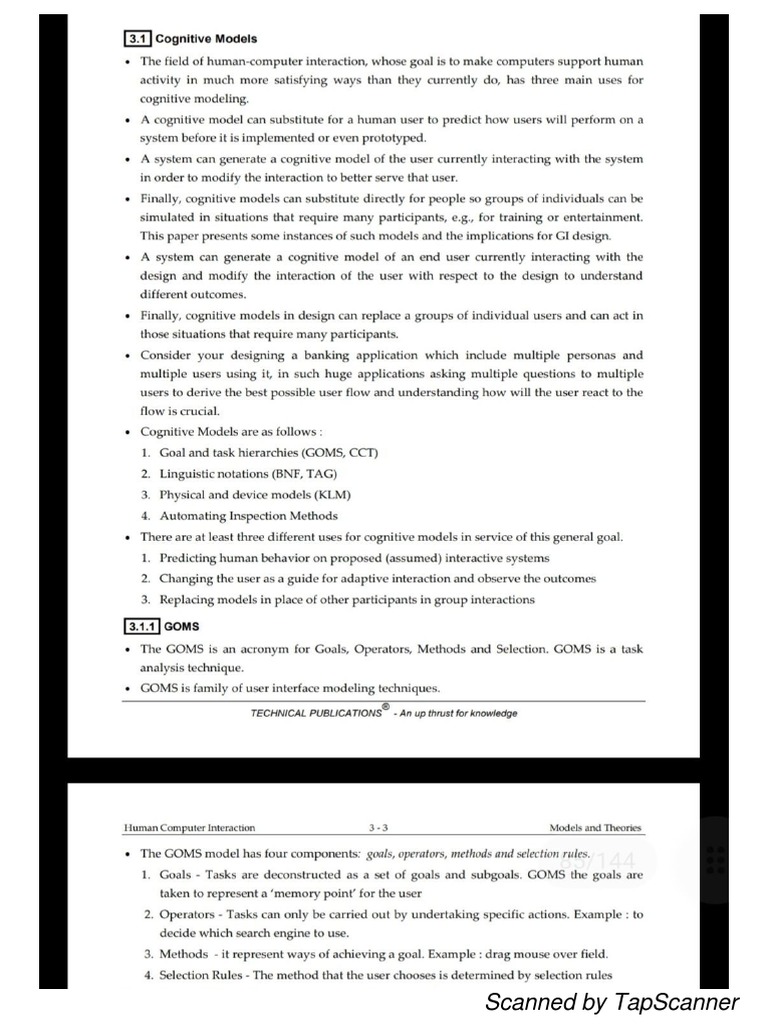 Cognitive Models | PDF