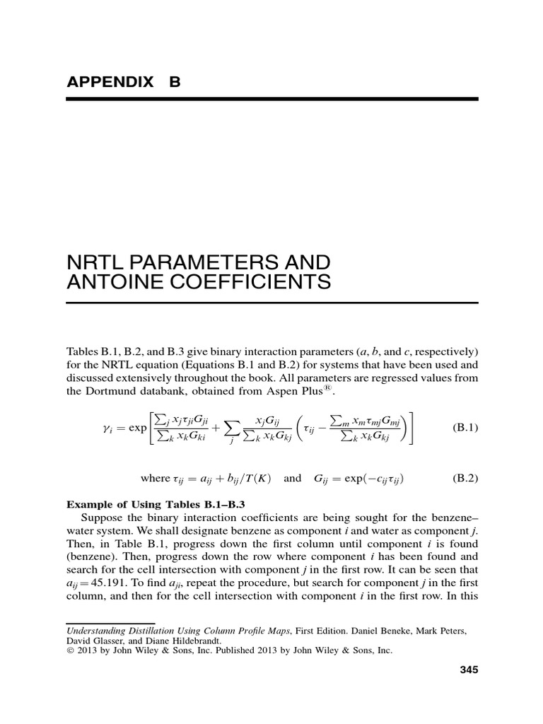 NRTL in Aspen Plus | PDF | Toluene | Chemistry